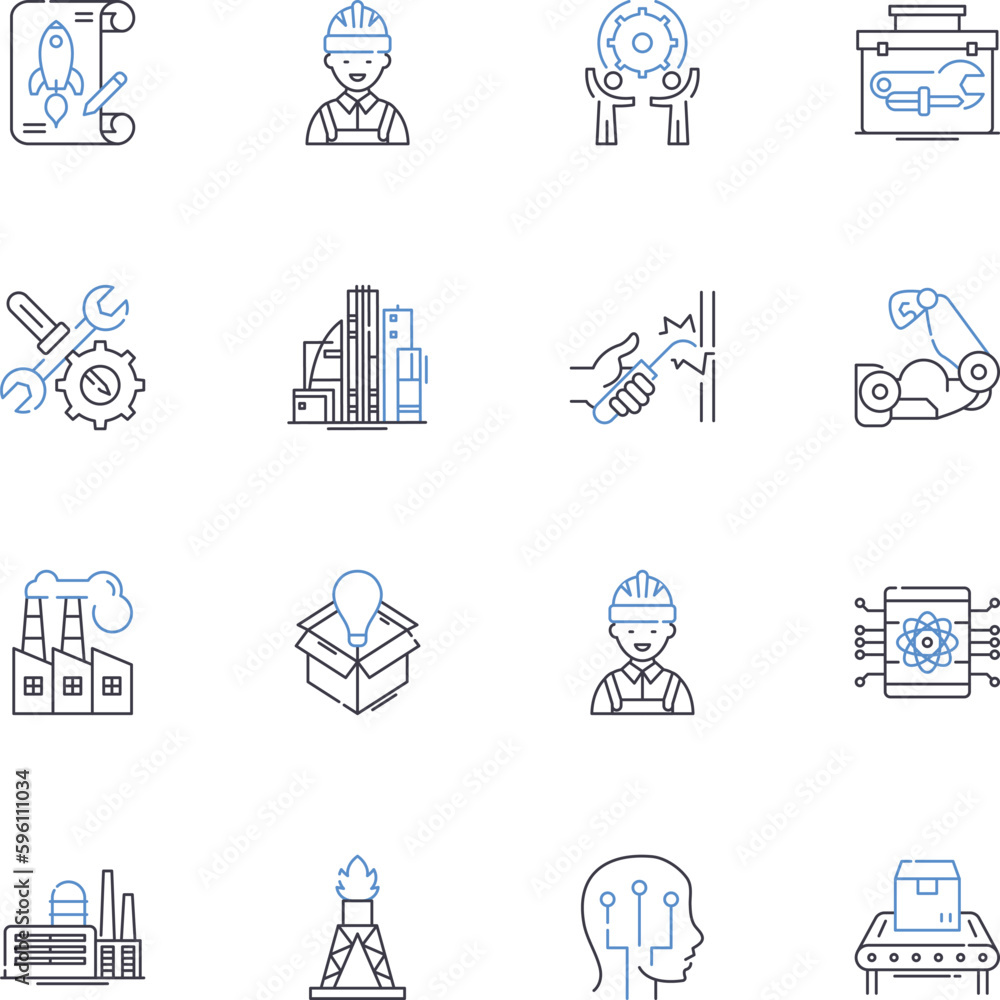 Aerospace line icons collection. Rockets, Satellites, Aerospace ...