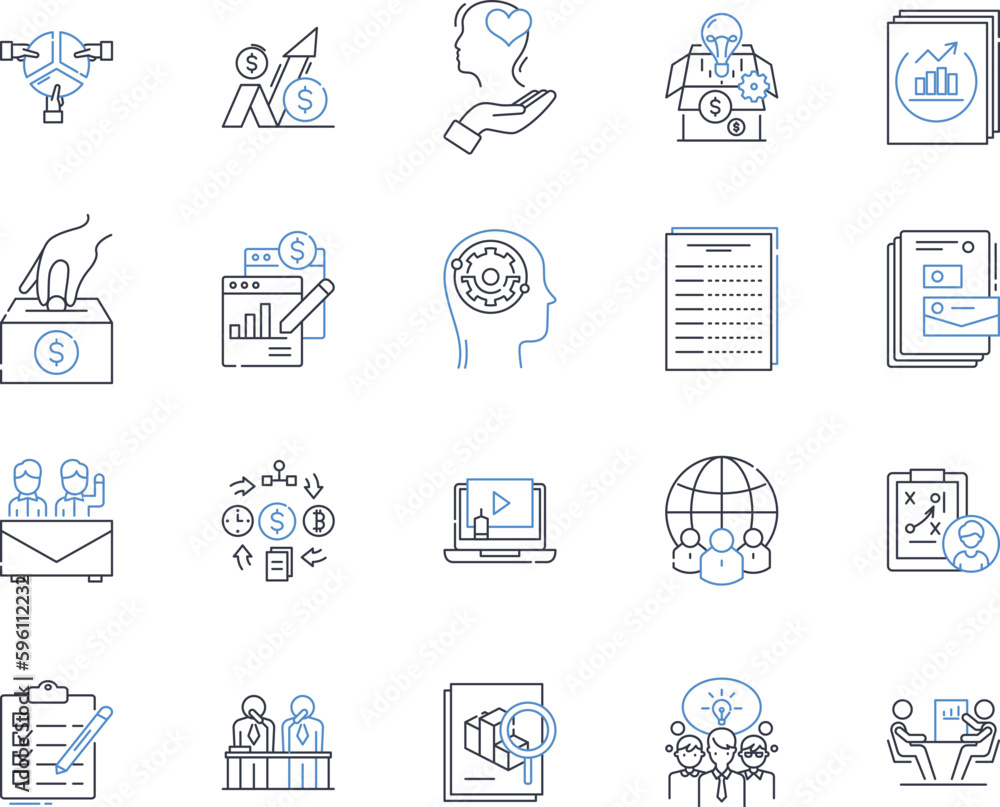 Customer receipts line icons collection. Transaction, Proof, Purchase ...