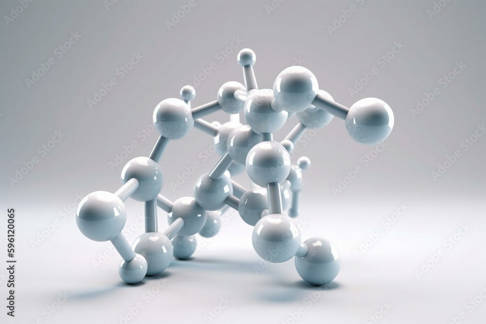 3D molecular structure of PFOA isolated on white background. Generative ...