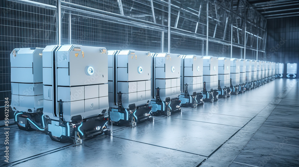 Concept of smart factory and 5G for industrial. Autonomous Robotic ...