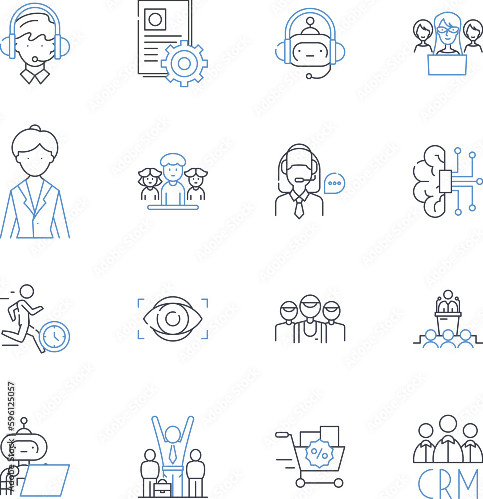 Succession planning line icons collection. Leadership, Talent ...
