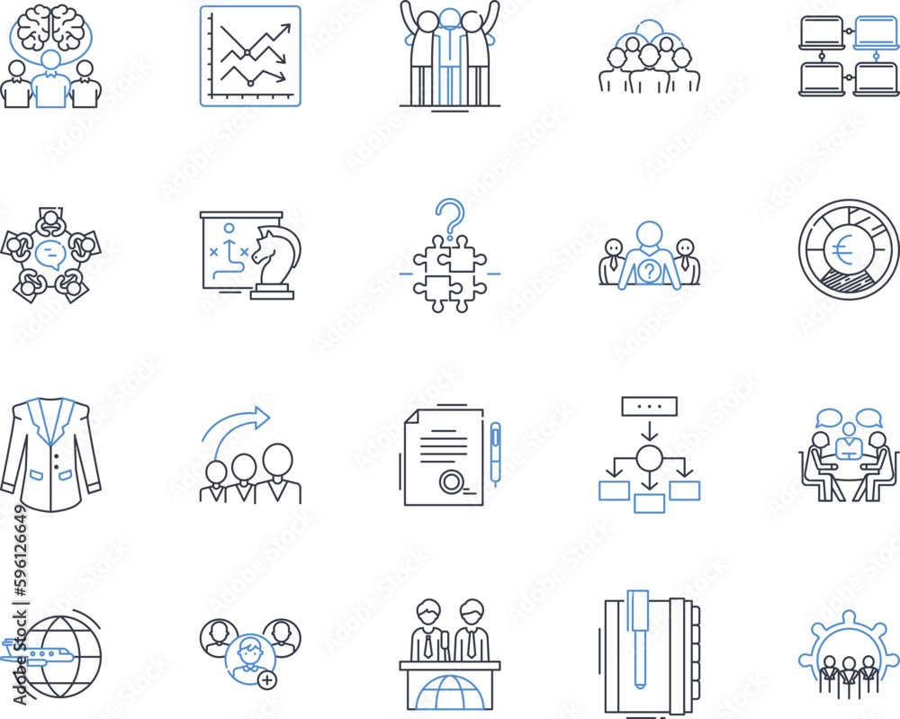 Project update line icons collection. Progress, Development ...