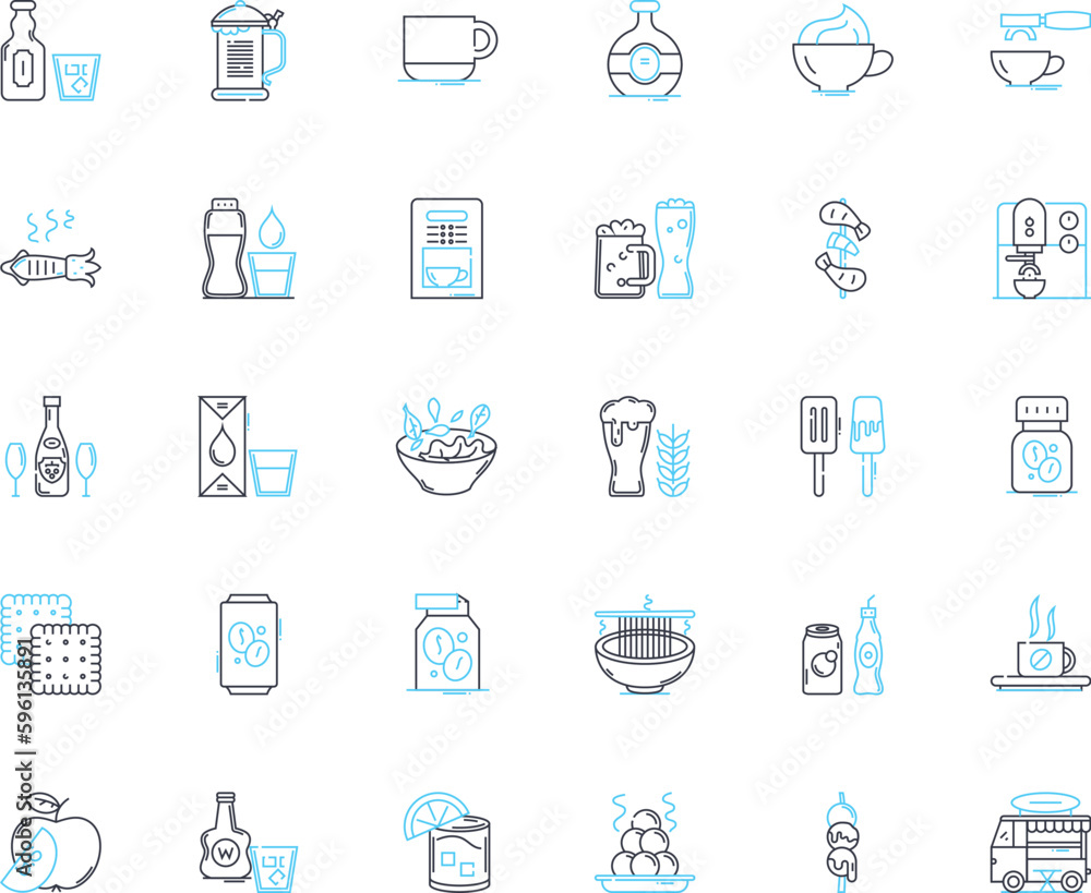 Grub linear icons set. Food, Nutrition, Meal, Edible, Cuisine, Eat ...