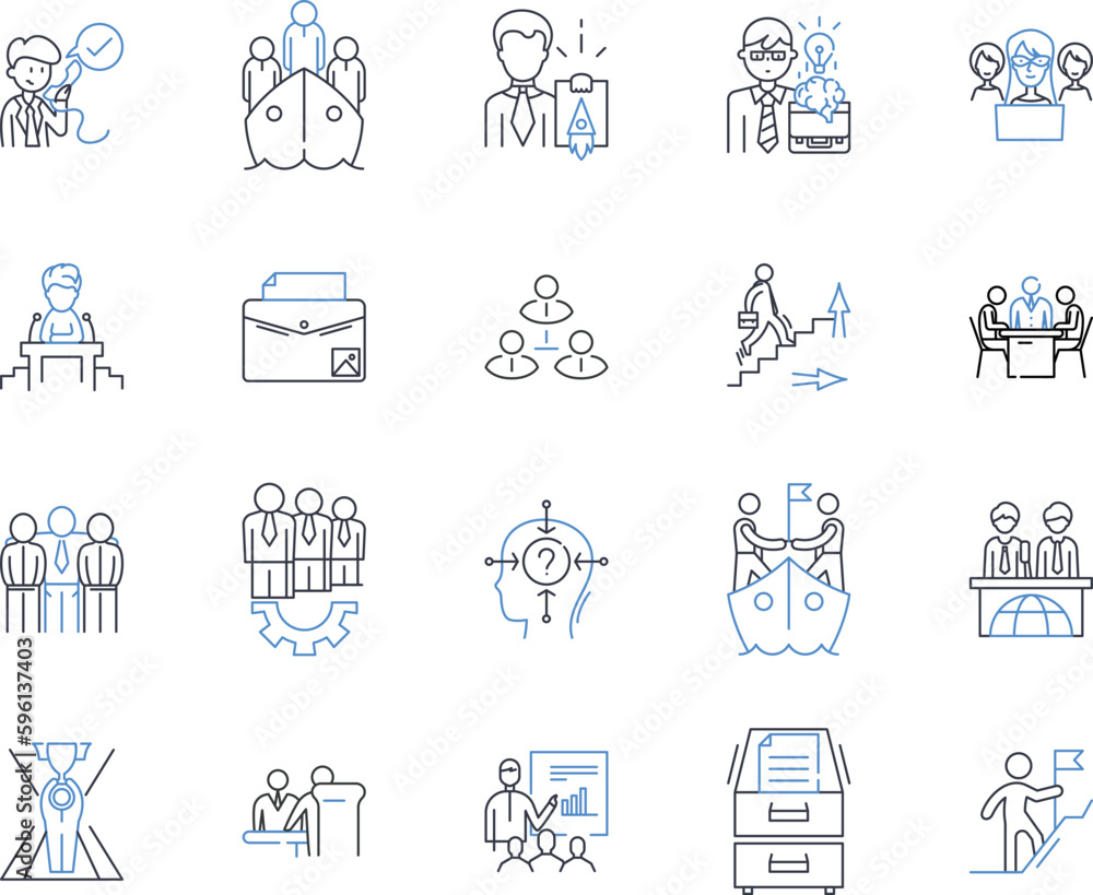 Staffing line icons collection. Recruitment, Hiring, Workforce ...