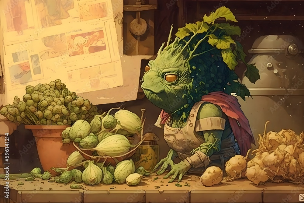 vegetables from the muppet show art by Moebius art by Enki Bilal 8k ...