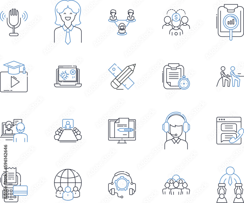 Corporate class line icons collection. Professionalism, Etiquette ...
