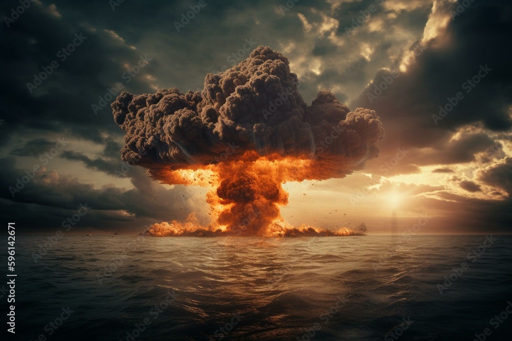 The devastating might of nuclear explosion, the lethal cloud of atomic ...