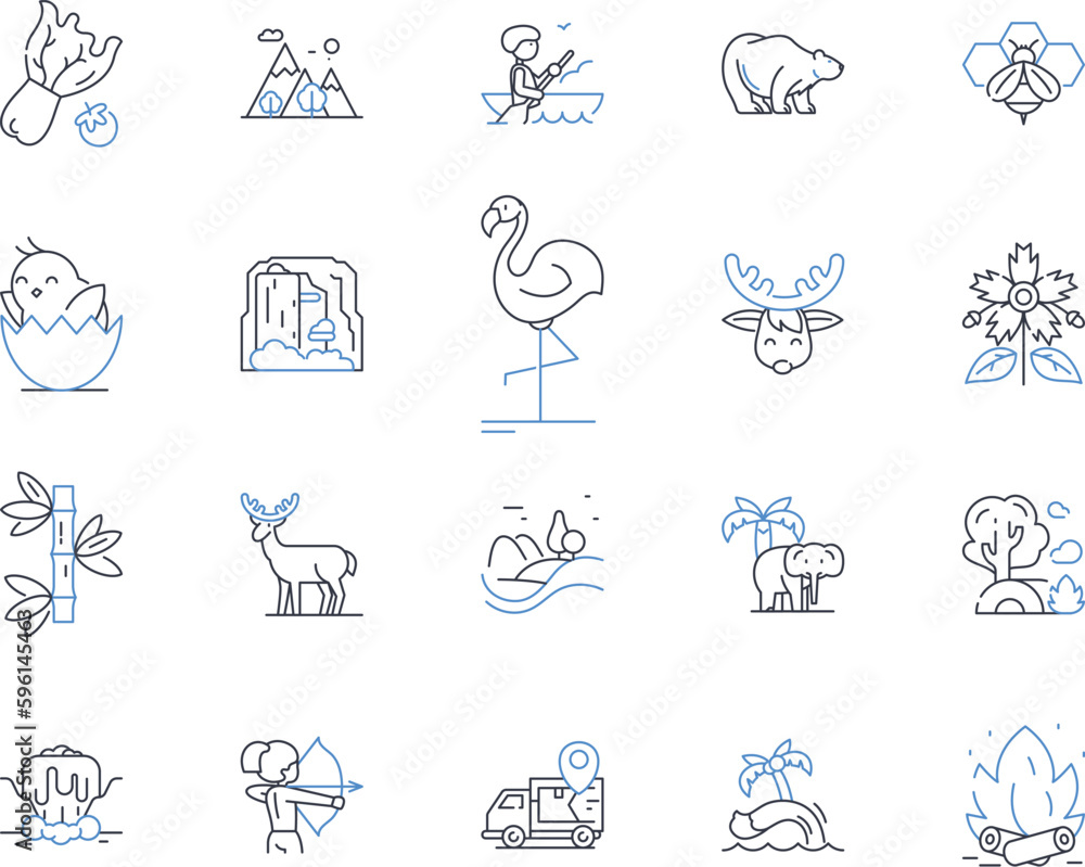 Gardening landscaping line icons collection. Soil, Plants, Maintenance ...