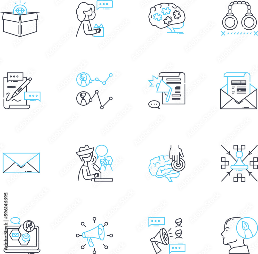 Vecteur Stock Intimate bond linear icons set. Love, Trust, Connection ...