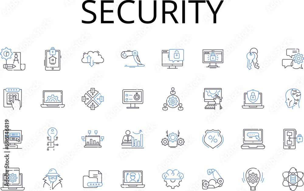 Security line icons collection. Protection, Safeguard, Safety, Defense ...