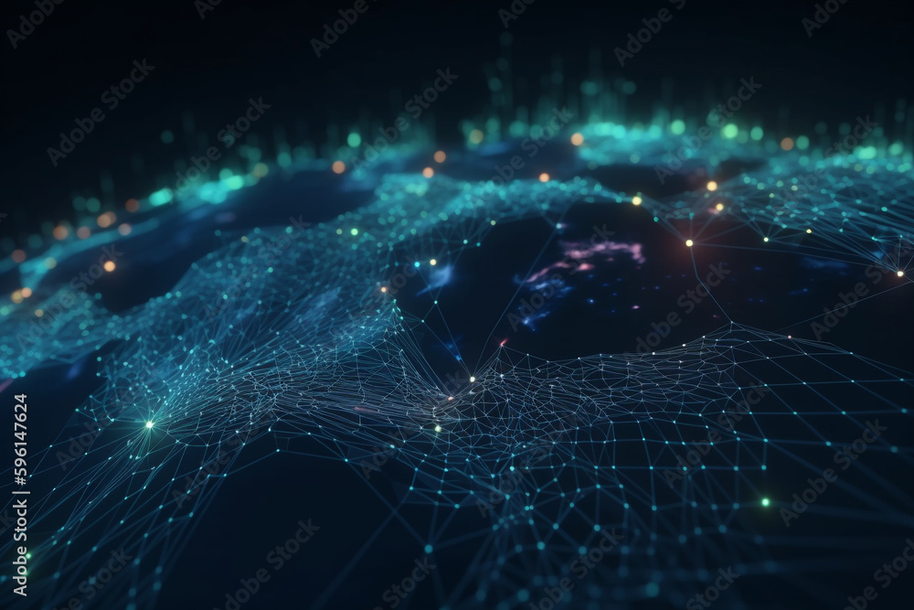 Big Data Technology Background with Internet Network Visualization ...
