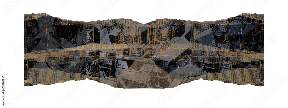 futuristic cardboard with mecha robot and manga universe. completely ...