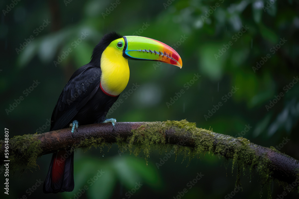 Keel billed Toucan, Ramphastos sulfuratus, large billed bird, Boca ...