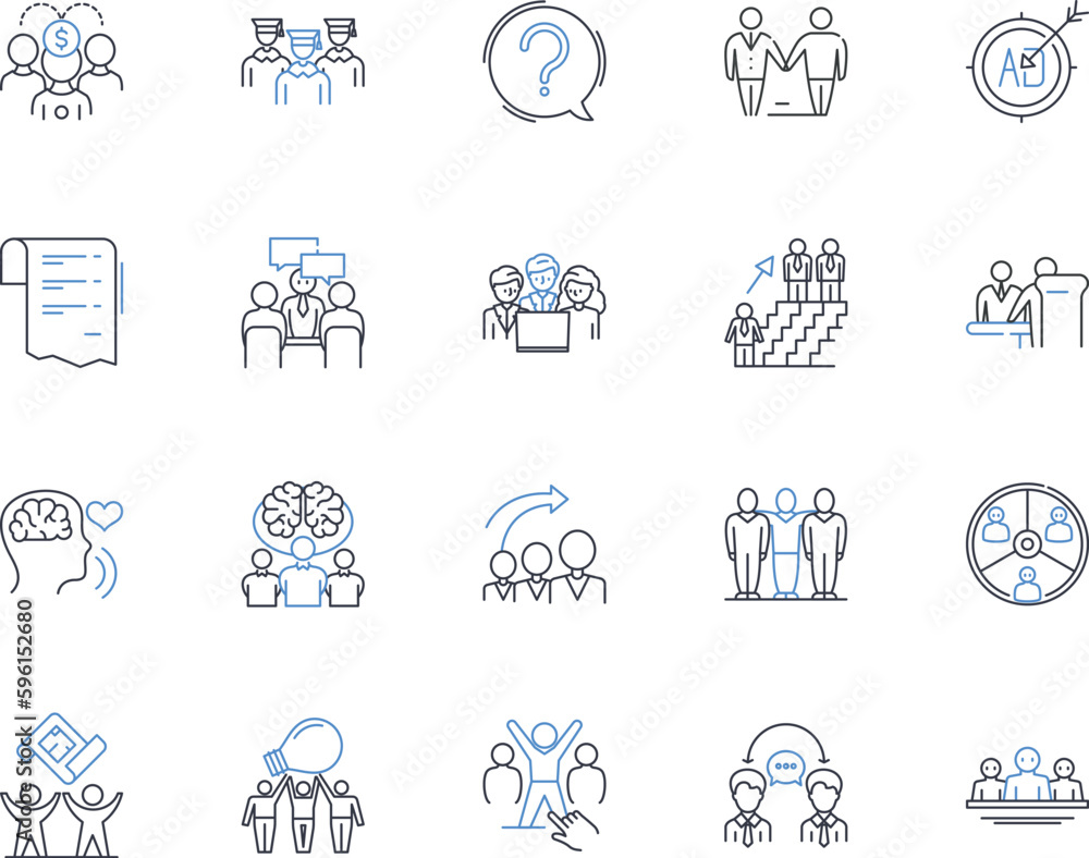 Company operatives line icons collection. Stealth, Intelligence, Covert ...