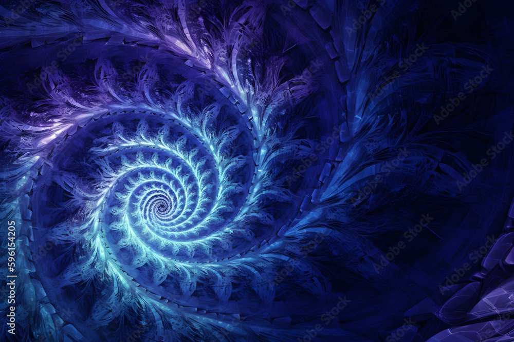 abstract blue spiral. a beautiful and intricate spiral geometric ...
