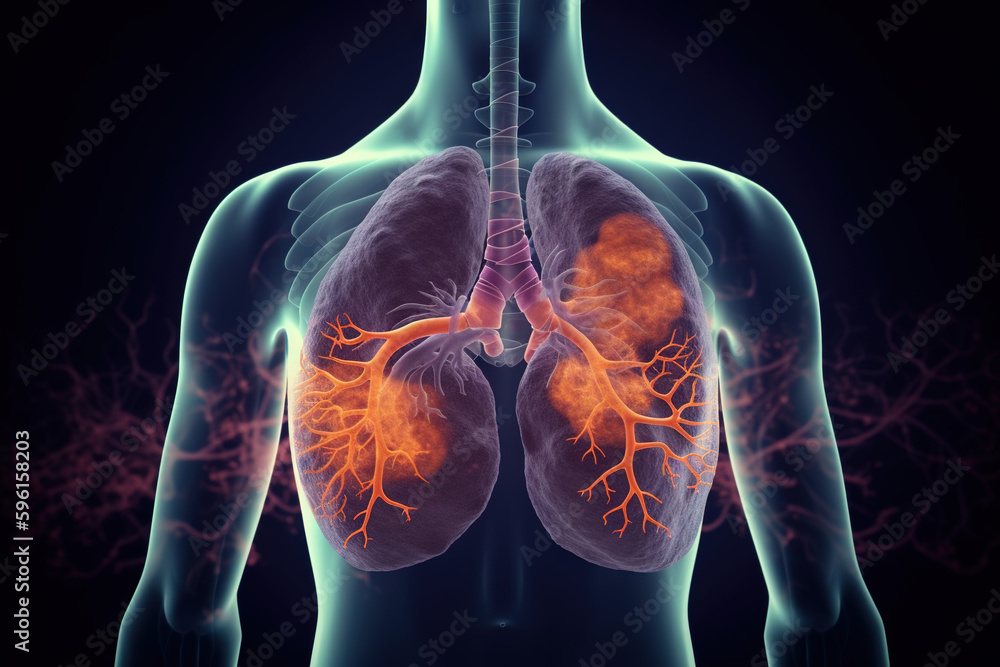 Human lungs isolated anatomical medical biological illness, lung cancer ...