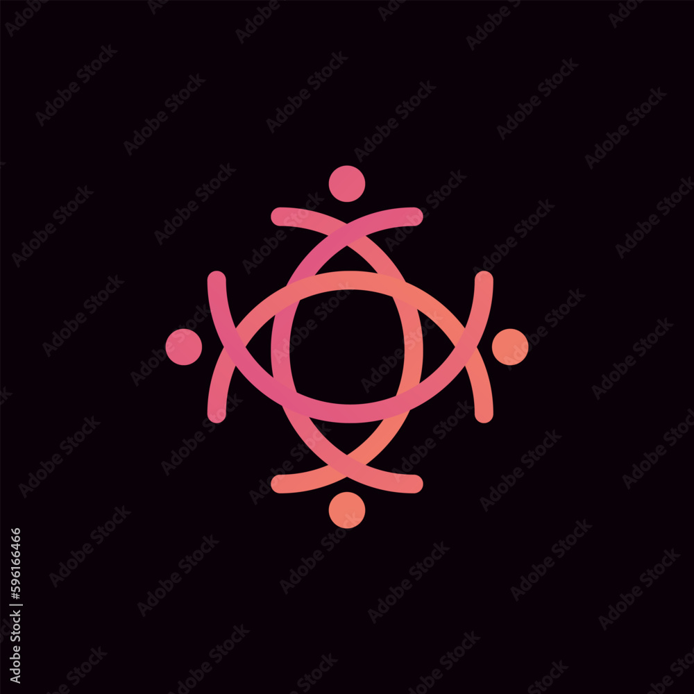 vector flat community icon with gradient color logo template. Stock ...