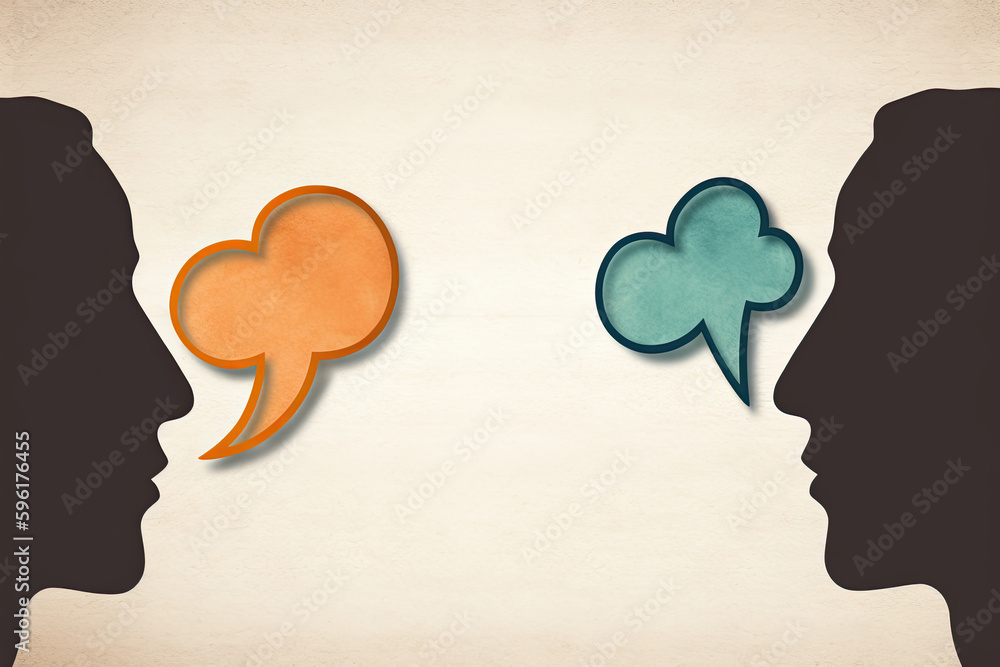 Concept of active listening, communication, connection, paying ...