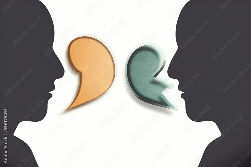 Concept of active listening, communication, connection, paying ...