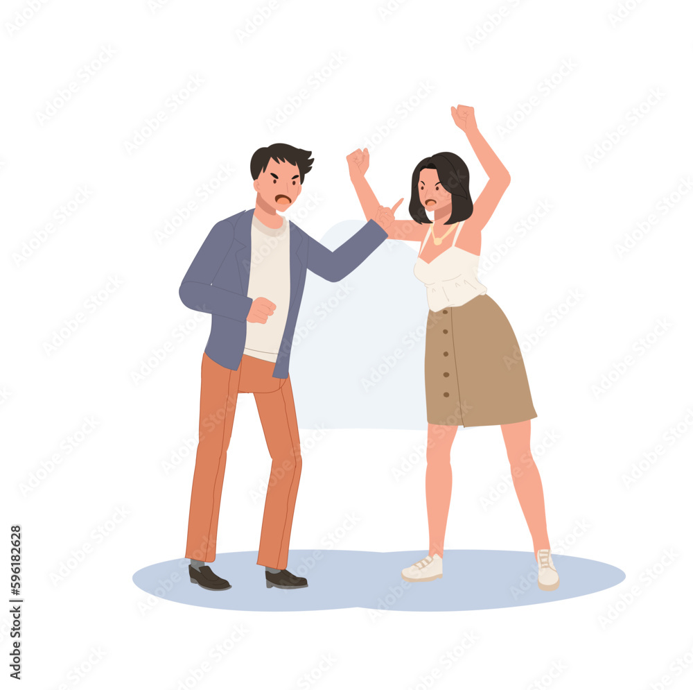 Misunderstanding, conflict, disagreement concept. Angry People shouting ...