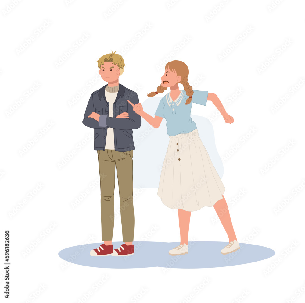 Misunderstanding, conflict, disagreement concept. Angry People shouting ...