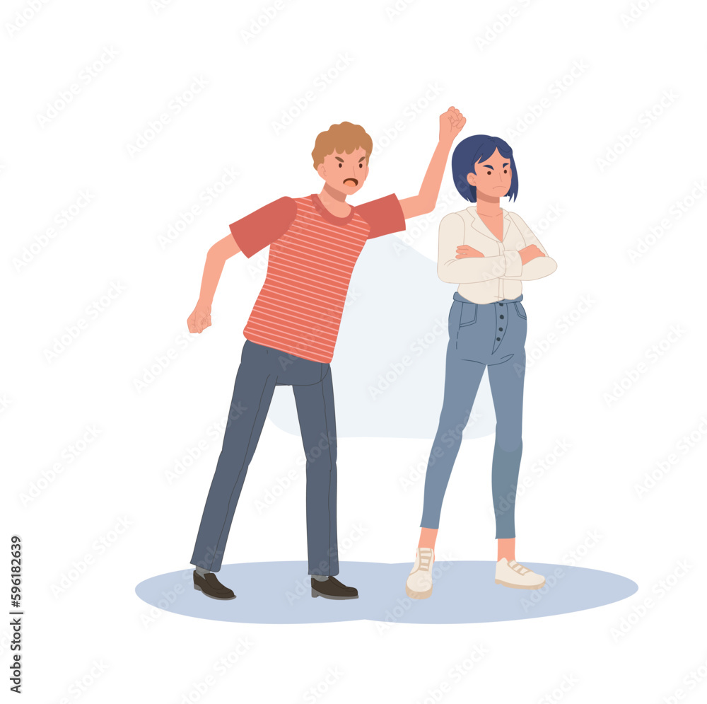 Misunderstanding, conflict, disagreement concept. Angry People shouting ...