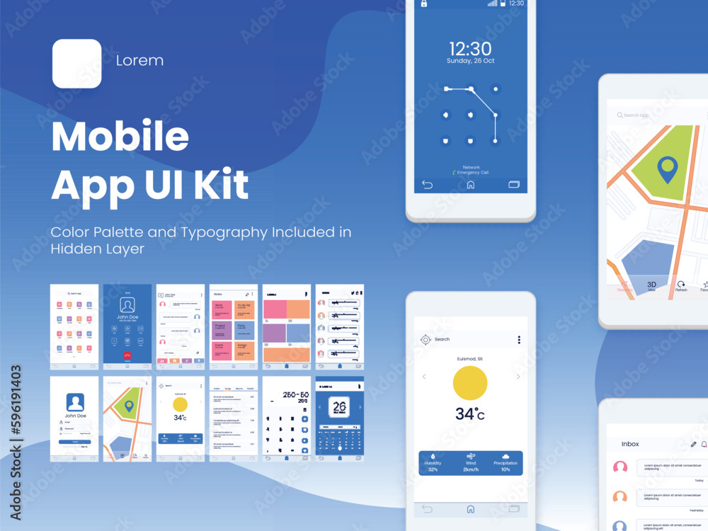 Wireframe UI, UX and GUI Layout with Different Login Screens including ...