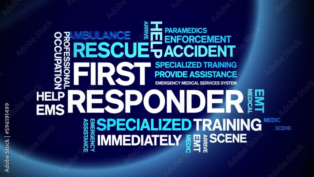 First Responder animated tag word cloud;text design animation kinetic ...