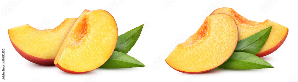 Peach collection Clipping Path. Peach isolated on white background ...