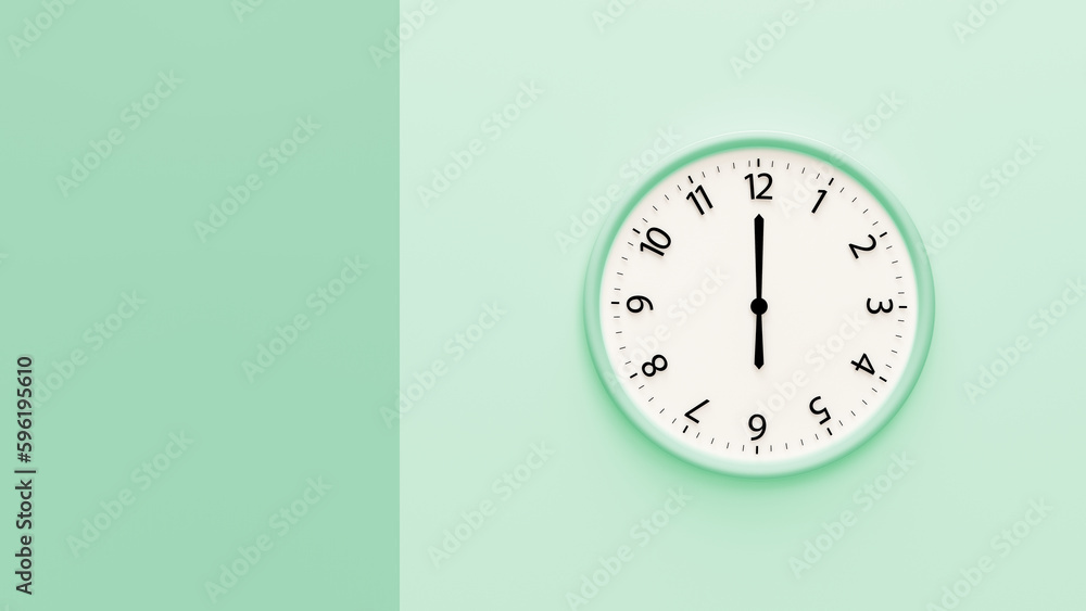 White clock on pastel color background. White wall clock hanging on the ...