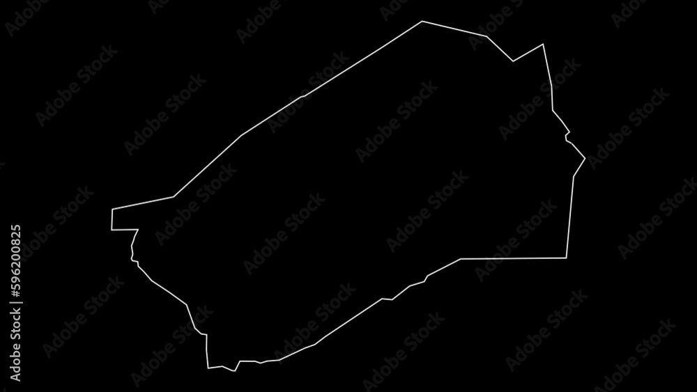 Agadez region map of Niger outline animation Stock Video | Adobe Stock