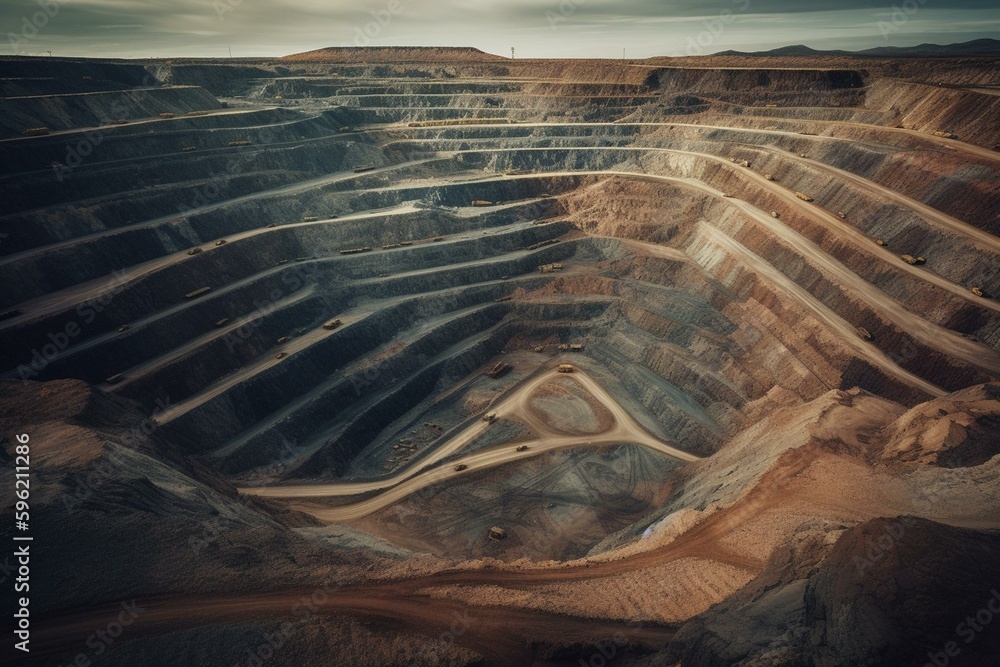 The massive super pit located in Kalgoorlie, WA. Generative AI Stock ...