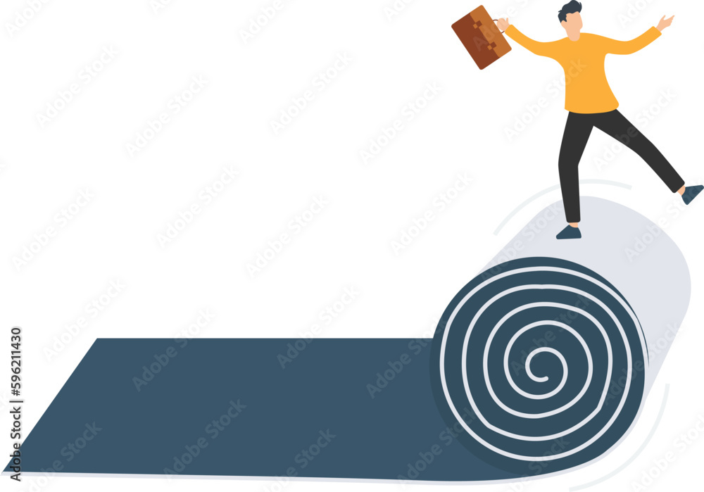 Developing a career path or creating success, beginning a new road to ...