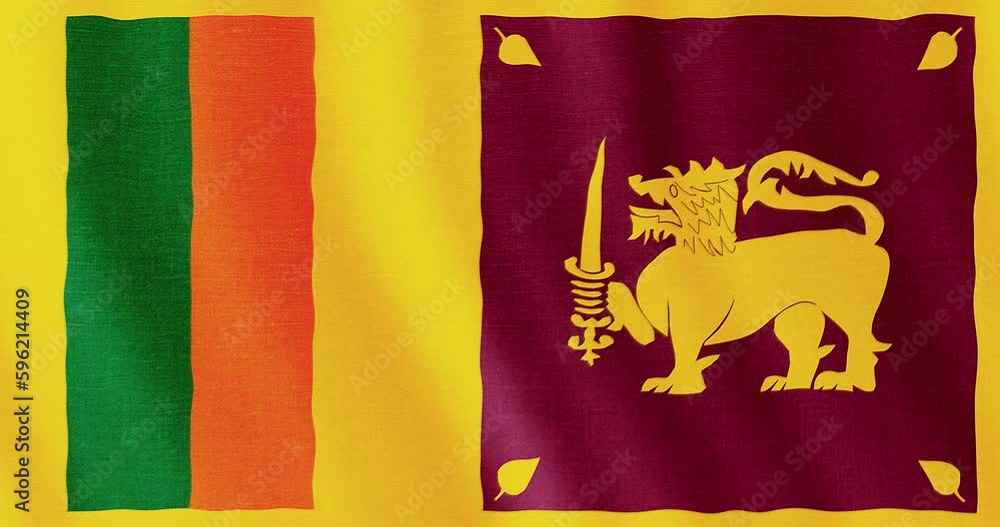 4k seamless loop animation with the flag of Sri Lanka. Sri Lankan flag ...