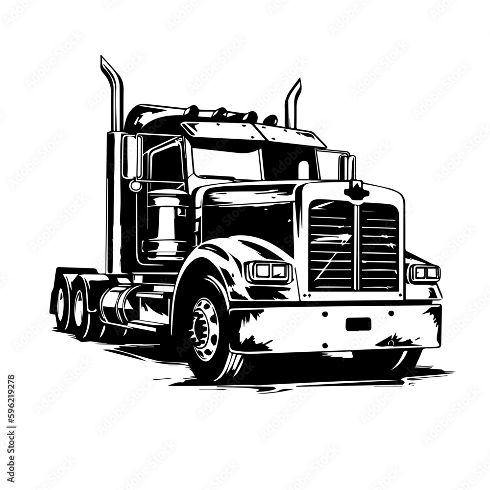 Semi Truck Vector Stock Vector | Adobe Stock
