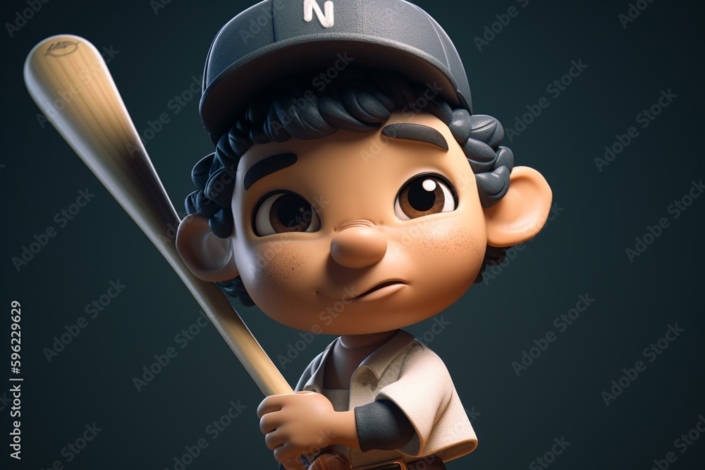 Whole body illustration of a playful, cute cartoon baseball player ...