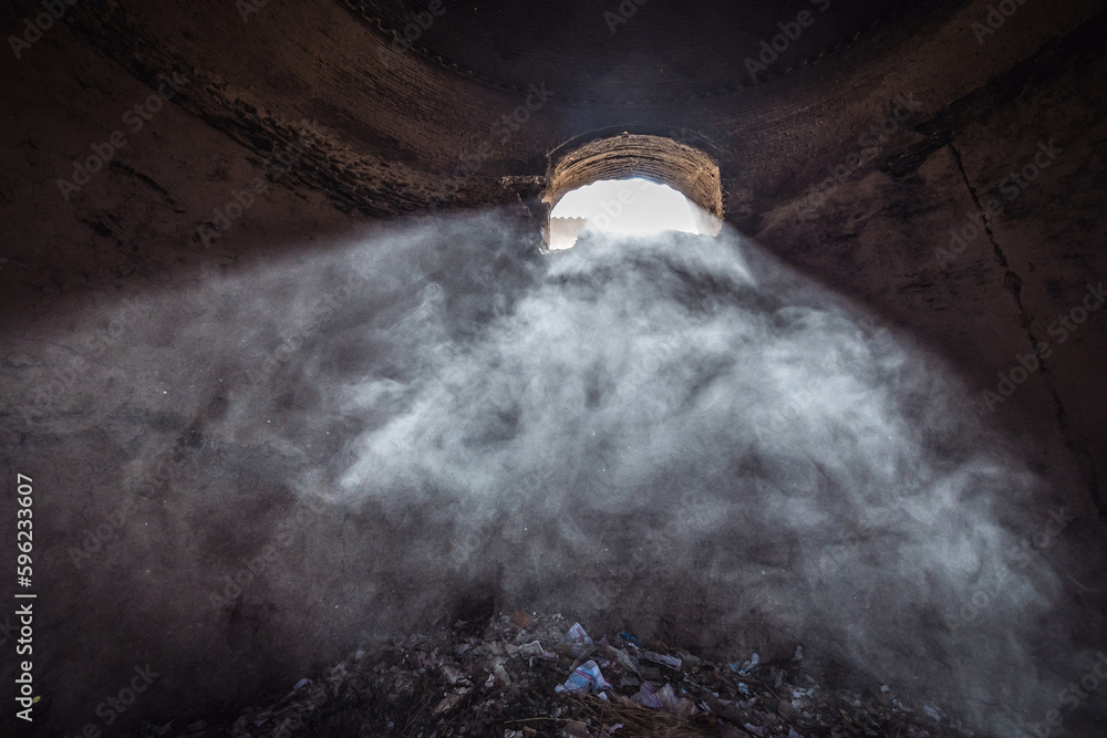 Inside the historic ice house called Yakhchal in Kashan city, Iran ...