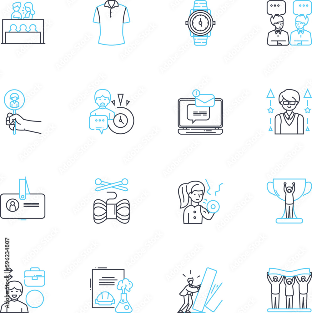 Cyber study linear icons set. Cybersecurity, Hack, Phishing, Encryption, Malware, Firewall ...