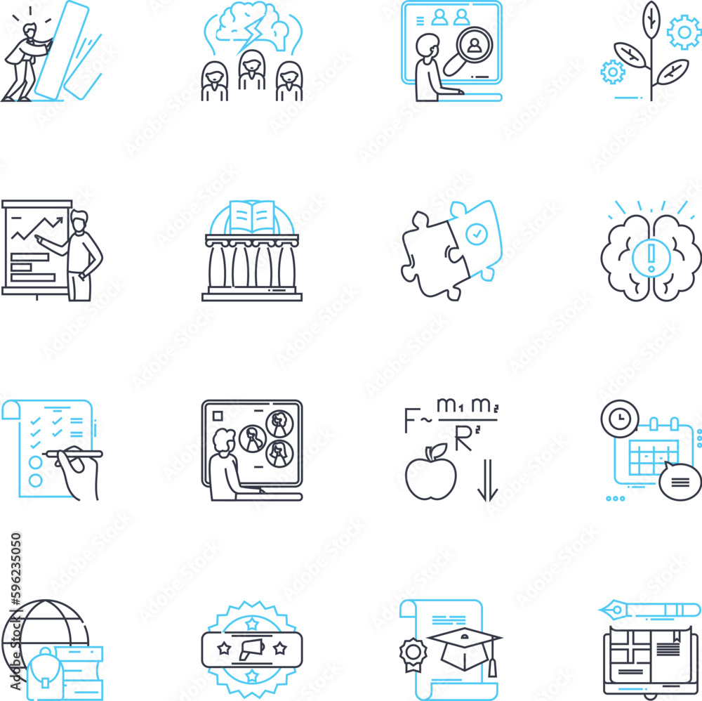 Clever learning linear icons set. Innovative, Resourceful, Strategic ... Clever learning linear icons set. Innovative, Resourceful, Strategic ...