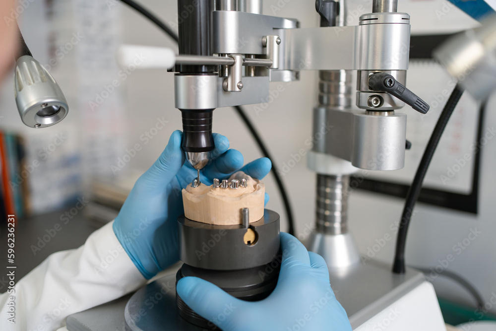 Workplace equipment dental technician. Production of dental crowns or ...