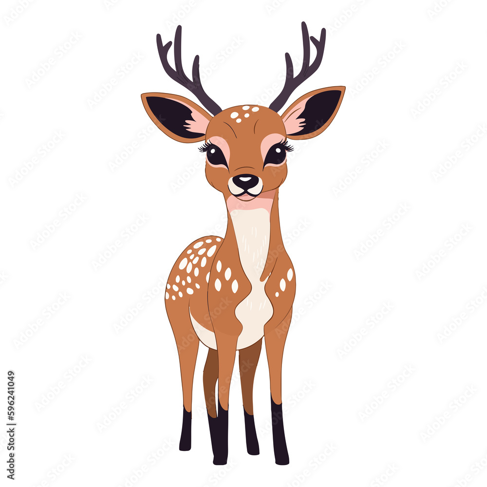 Cute deer clipart Stock Illustration | Adobe Stock