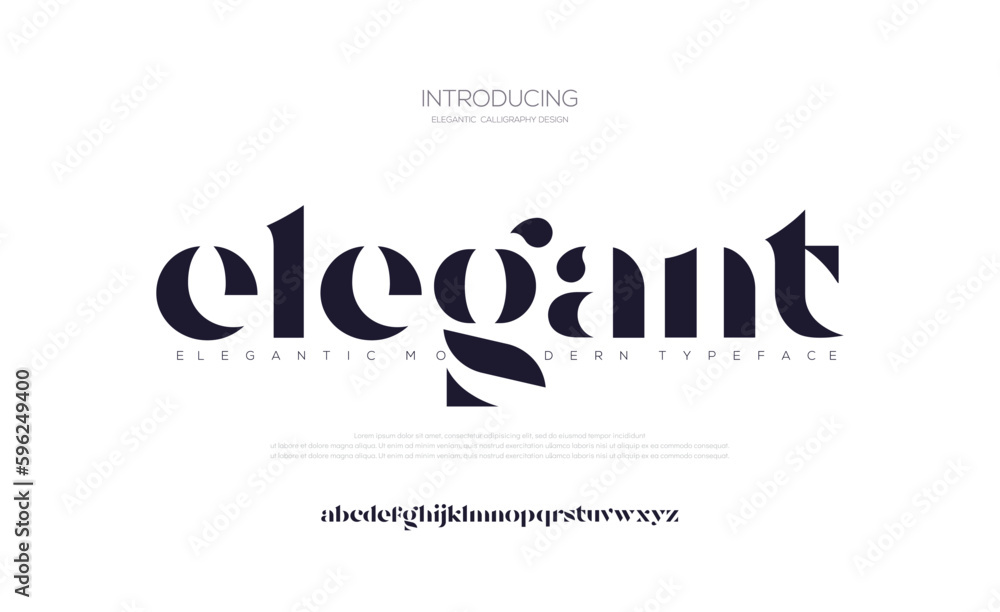 Luxury modern sans serif font, elegant contrast extended clean letter ...