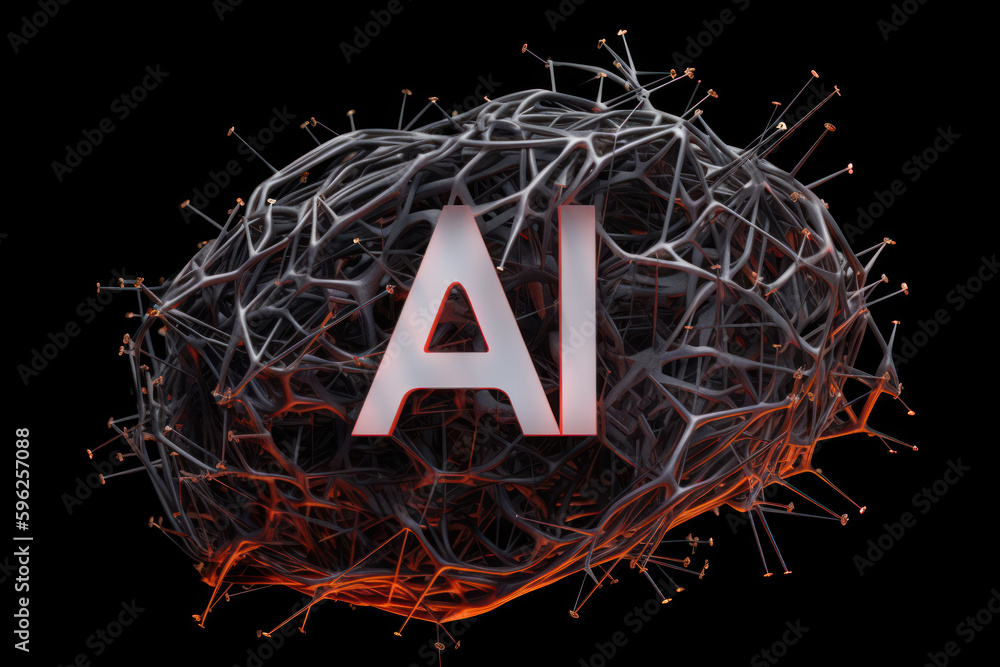 artificial intelligence and neural networks logo generative ai Stock ...