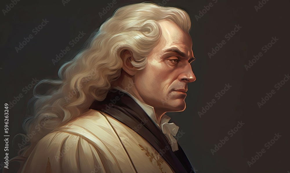 Oil painting portraits of the great physicist Newton, and historical ...