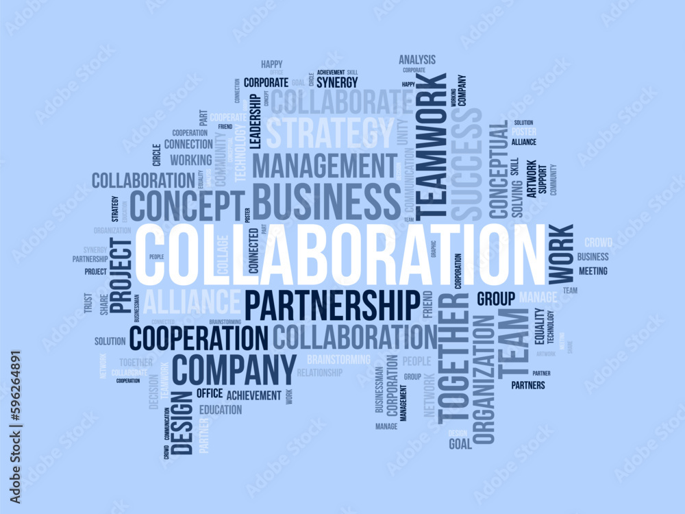 Word cloud background concept for Collaboration. Company teamwork ...