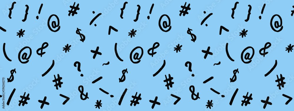 pattern with the image of keyboard symbols. Punctuation marks. Template ...