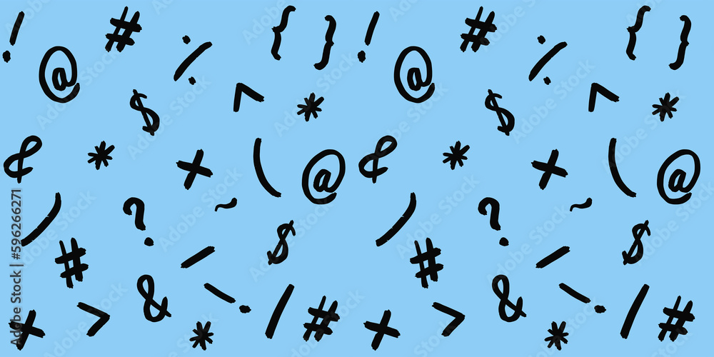 pattern with the image of keyboard symbols. Punctuation marks. Template ...