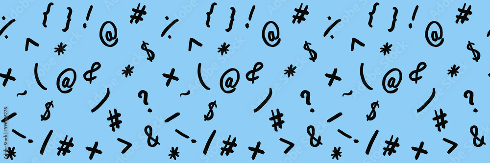 pattern with the image of keyboard symbols. Punctuation marks. Template ...