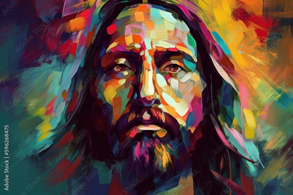 When Jesus is depicted in abstract art, the focus is often on his ...