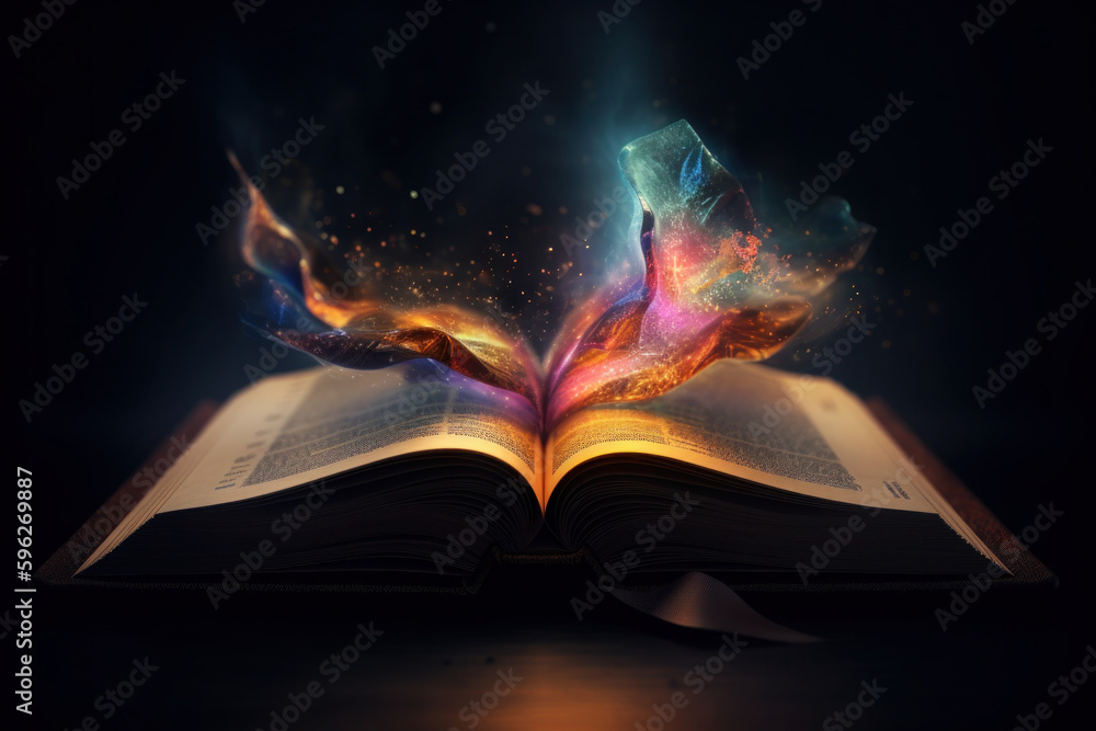 When the Bible is depicted in abstract art, it is often through the use ...